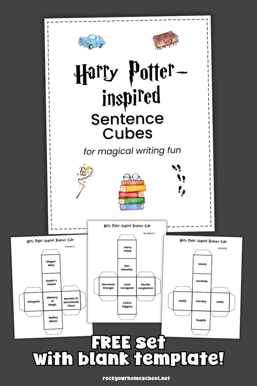 Harry Potter-Inspired Sentence Cubes for Writing Fun (Free) - Rock Your ...