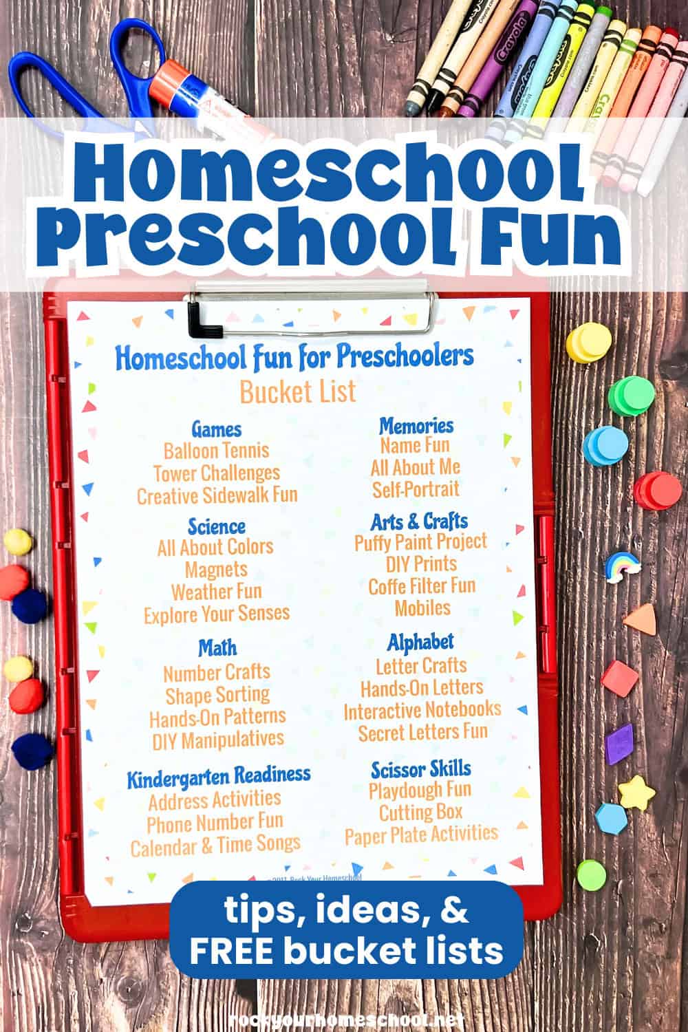 Homeschool Fun for Preschoolers Bucket List (Free)- Rock Your Homeschool