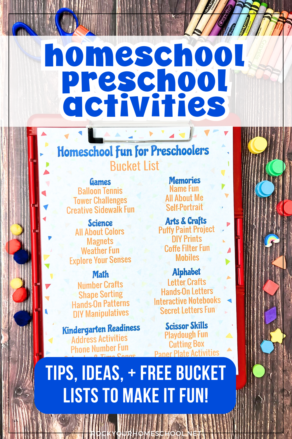 Homeschool Fun for Preschoolers Bucket List (Free)- Rock Your Homeschool