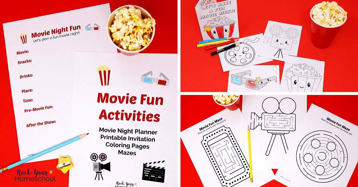 Free Kids Activity Pack for Family Movie Night Fun - Rock Your Homeschool
