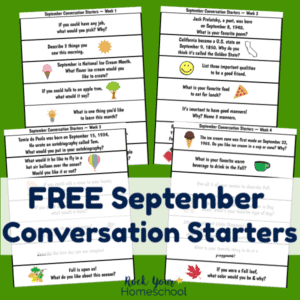 Free September Conversation Starters for Fun Chats with Kids - Rock ...