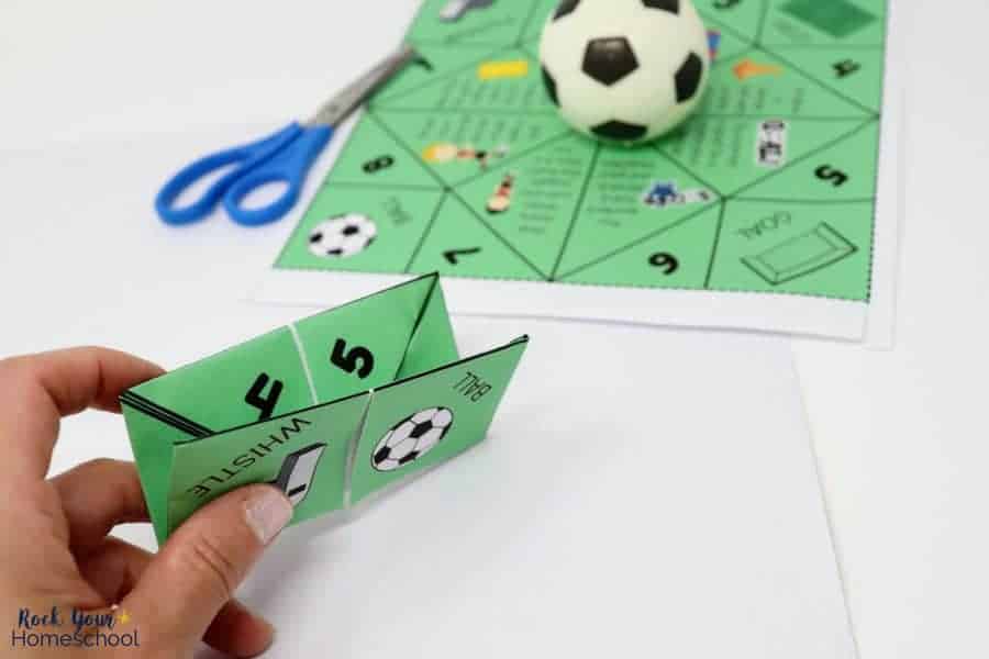 Free Soccer Cootie Catcher for Easy Fun with Kids
