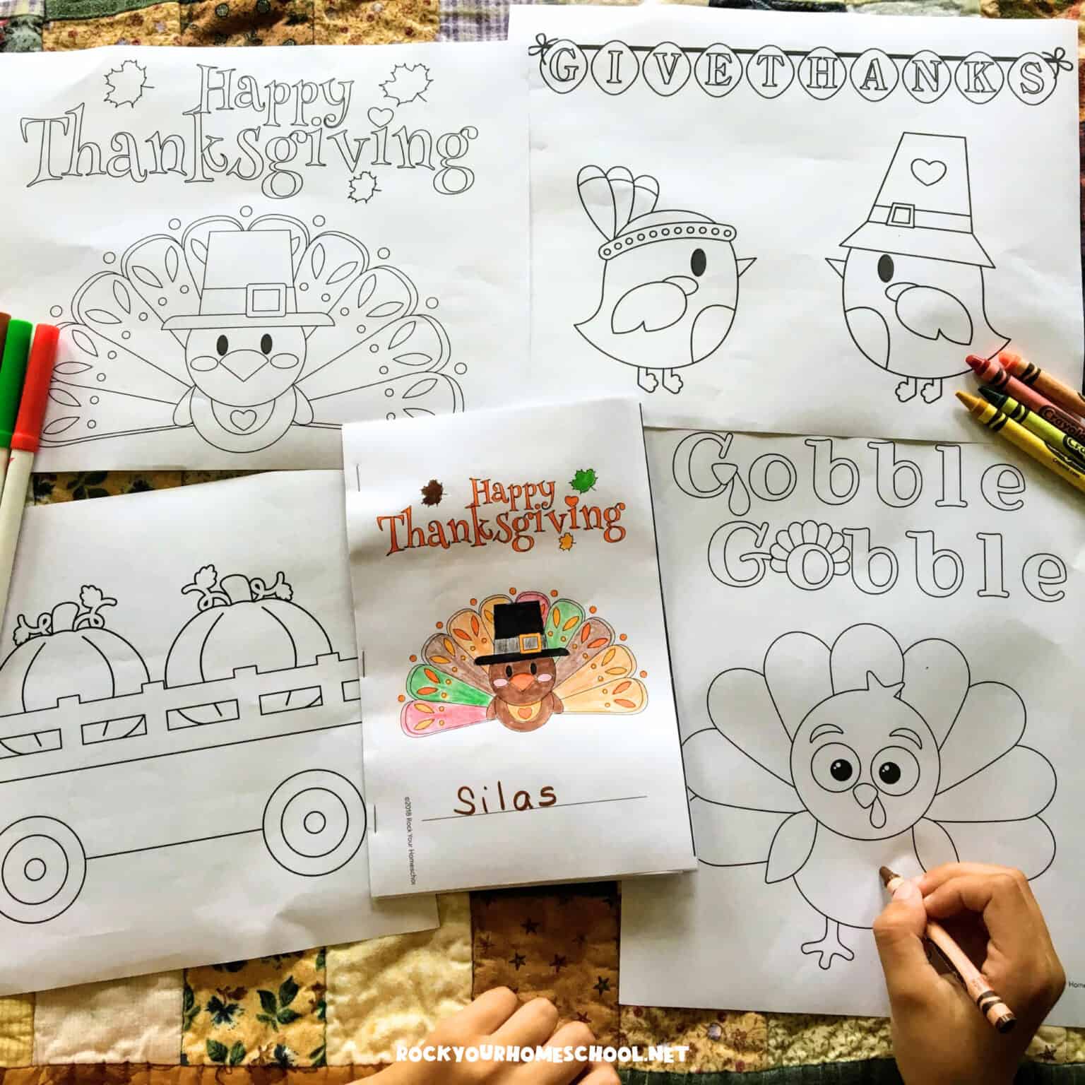 Free Thanksgiving Coloring Pages and Mini-Book for Kids - Rock Your ...