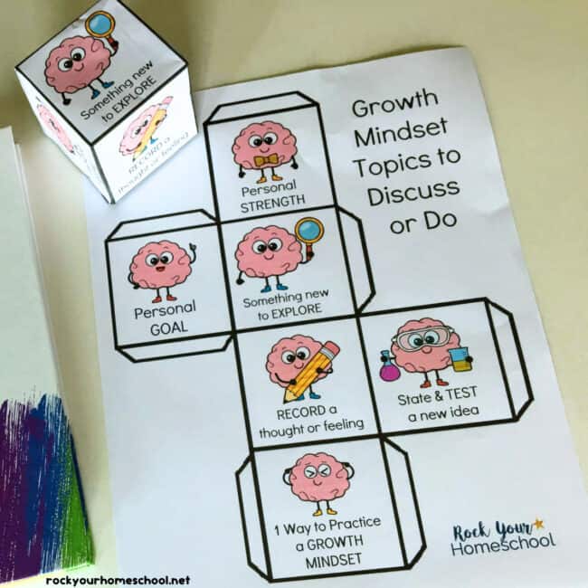 How to Have a Growth Mindset for Kids (Free Conversation Cube) - Rock ...