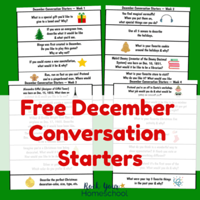 Free December Conversation Starters for Fun Chats with Kids - Rock Your ...