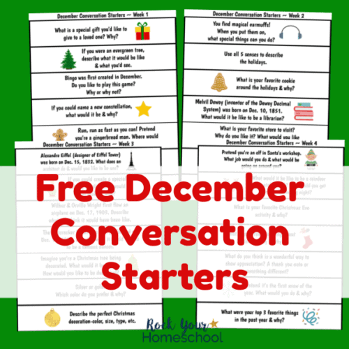Free December Conversation Starters for Fun Chats with Kids - Rock Your ...