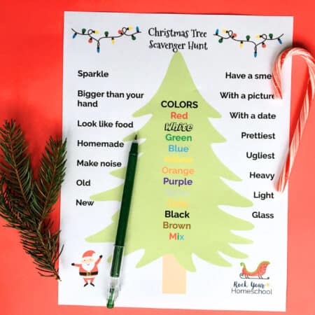 Free Printable Christmas Tree Scavenger Hunt - Rock Your Homeschool