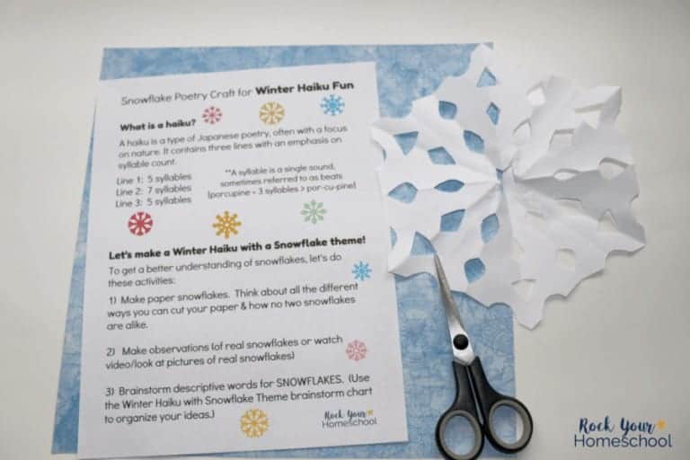 Snowflake Poetry Craft for Winter Haiku Fun with Kids - Rock Your ...