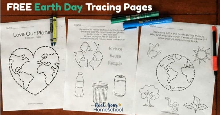 Earth Day Tracing Pages to Boost Your Celebration (Free) - Rock Your ...