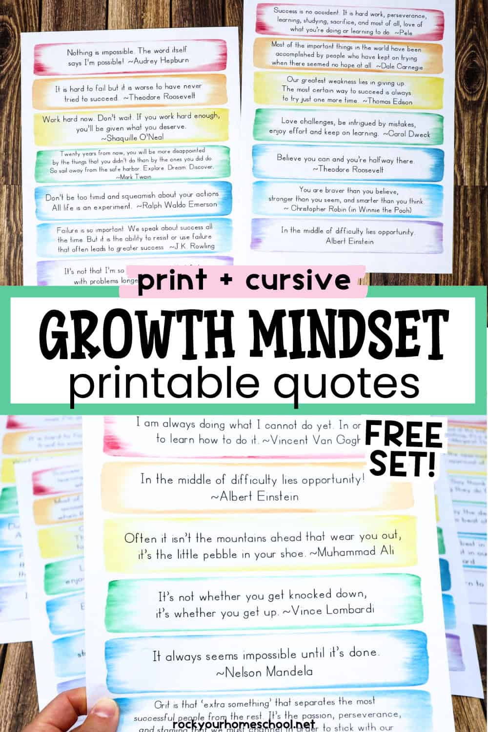Growth Mindset Quotes For Kids (with Free Printable Set) - Rock Your ...