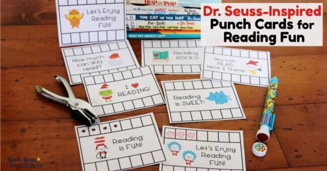 Fun Dr. Seuss-Inspired Reading Punch Cards for Kids