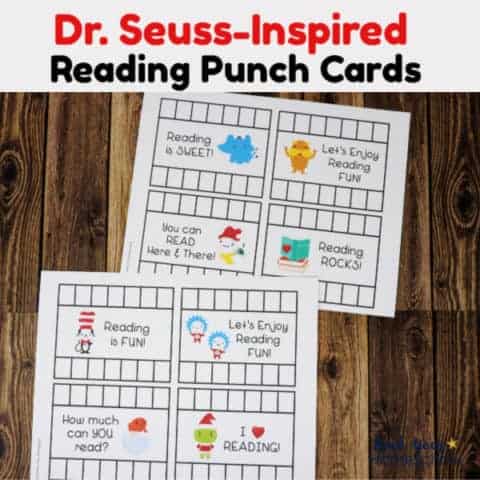 Fun Dr. Seuss-Inspired Reading Punch Cards for Kids