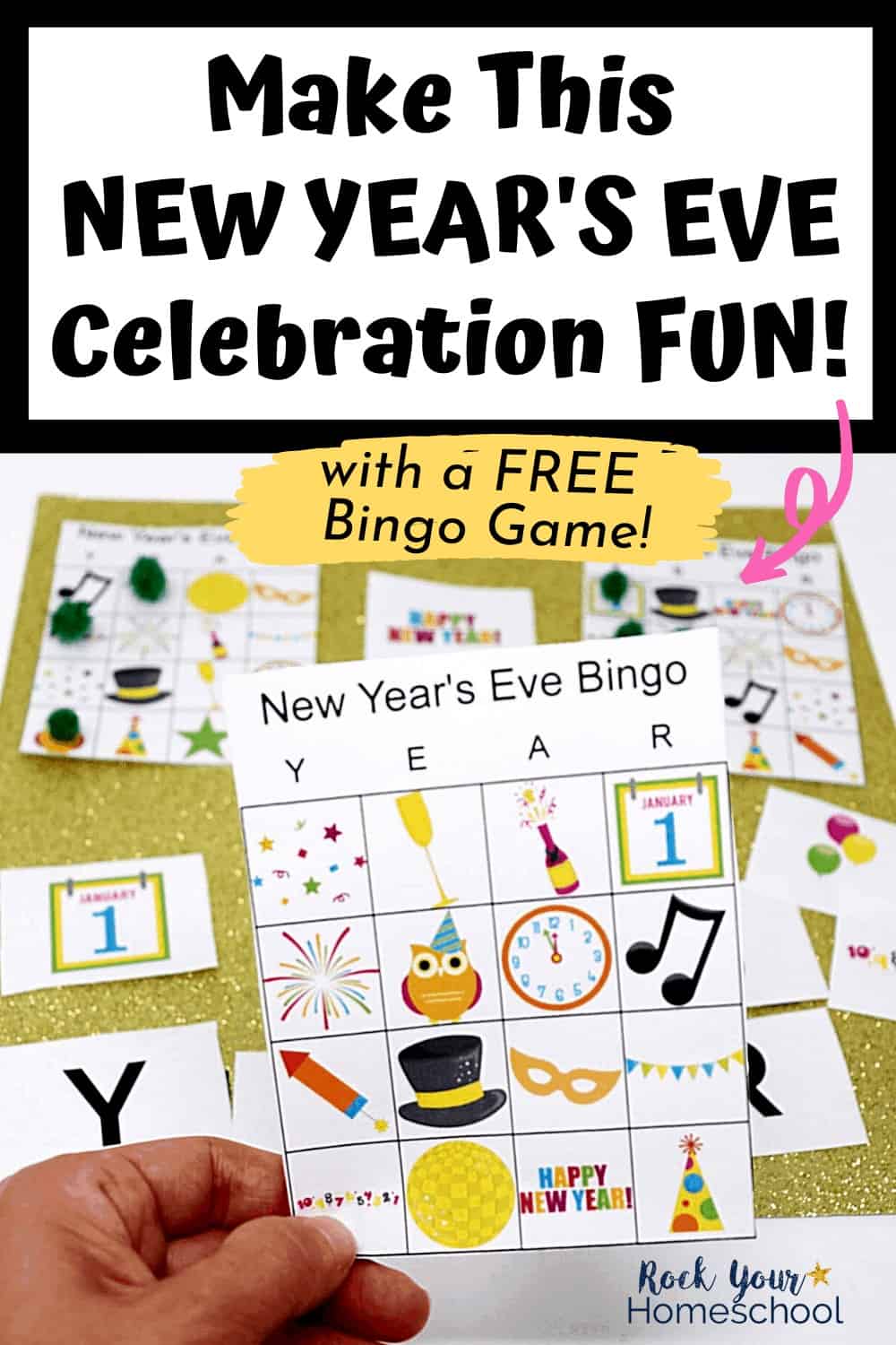 New Year's Eve Bingo for Fun Game with Kids (Free) - Rock Your Homeschool