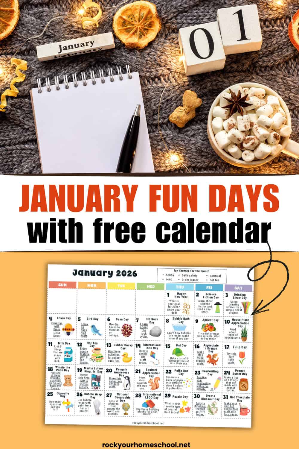 January Fun Days for Kids (Easy Ideas with Free Calendar) - Rock Your ...