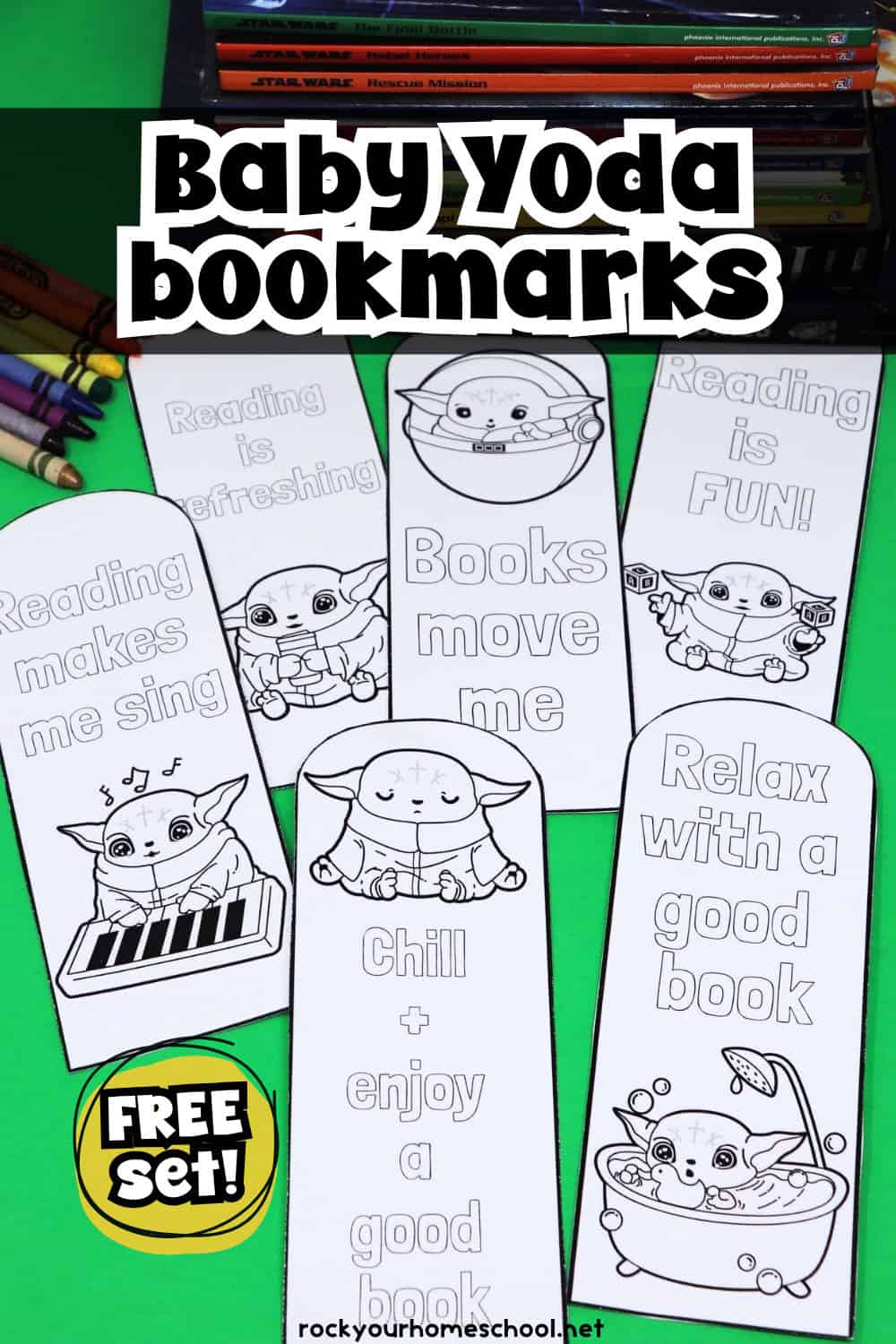 6 Free Baby Yoda Coloring Bookmarks for Reading Fun - Rock Your Homeschool