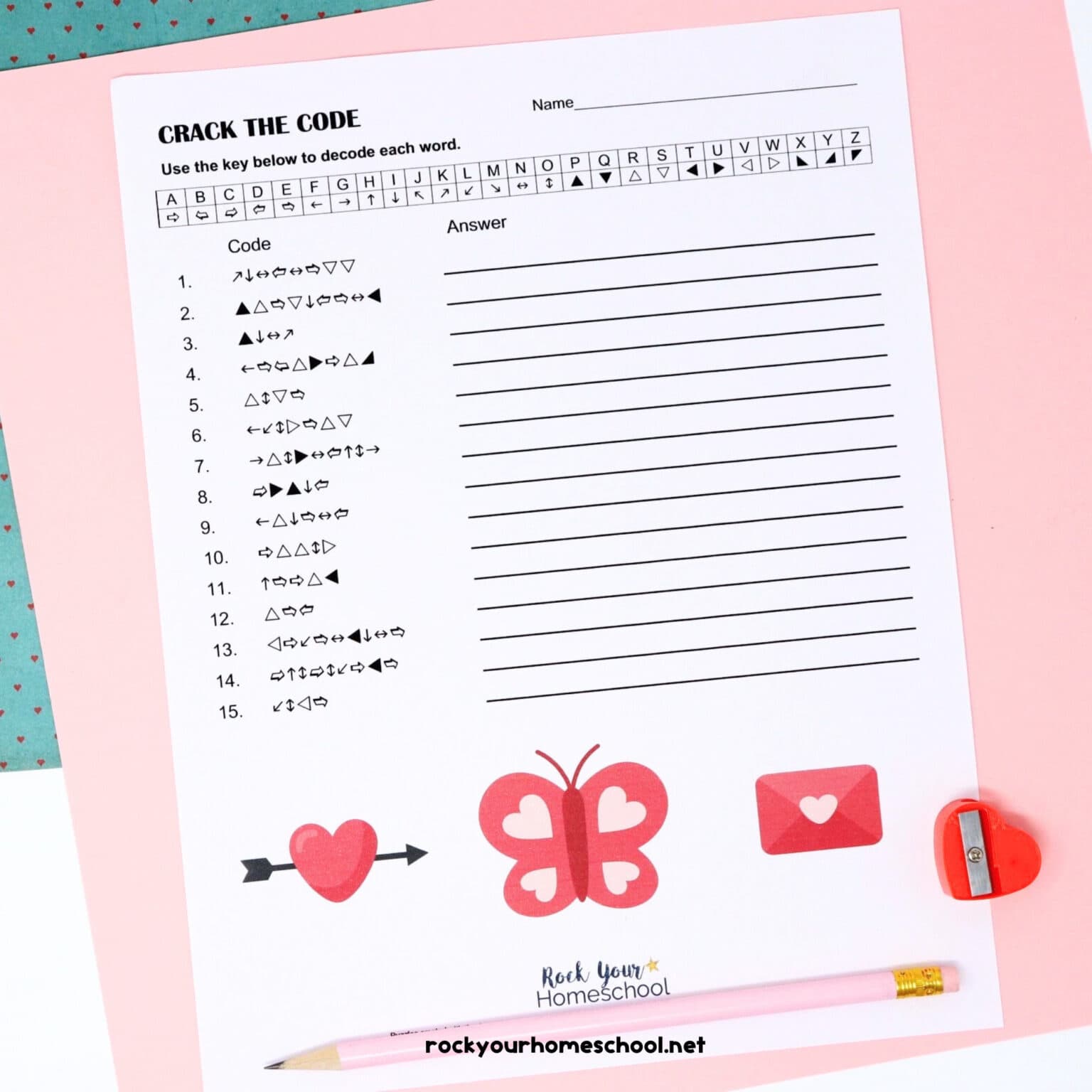 Fun & Free Valentine's Day Crack the Code Activity