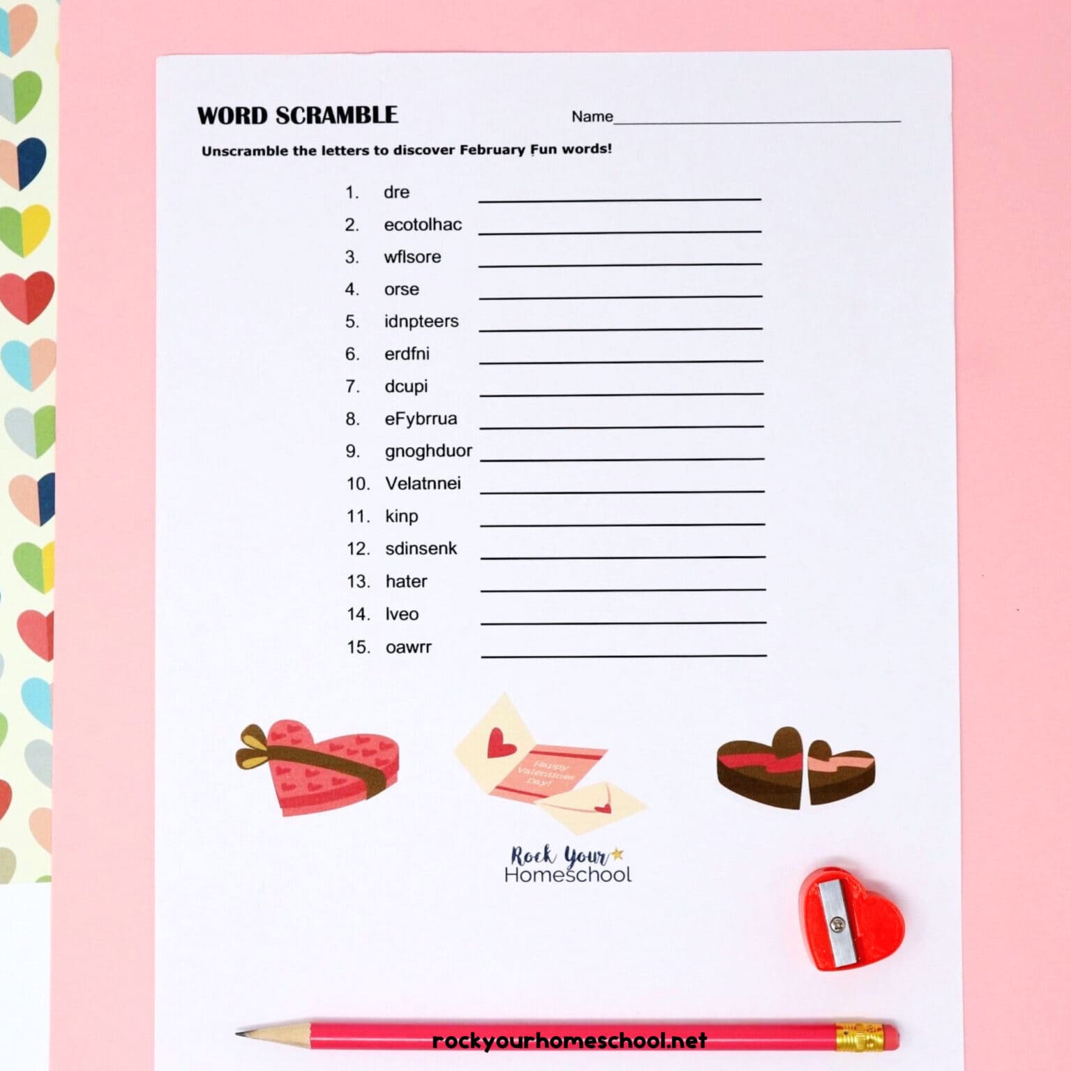 Valentine's Day Word Scramble for a Fun Holiday Activity (Free) - Rock ...