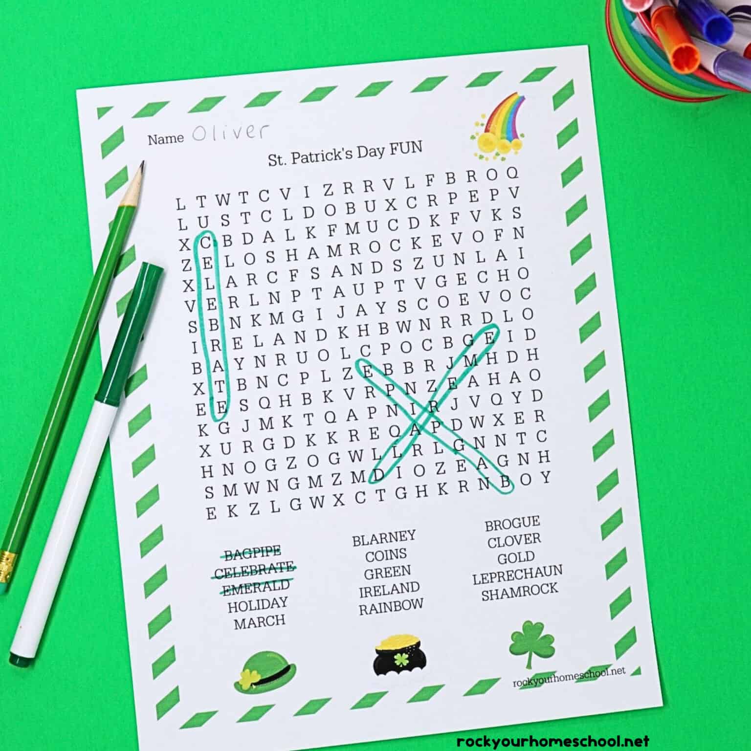 St. Patrick's Day Word Search for Easy Holiday Fun (Free) - Rock Your ...