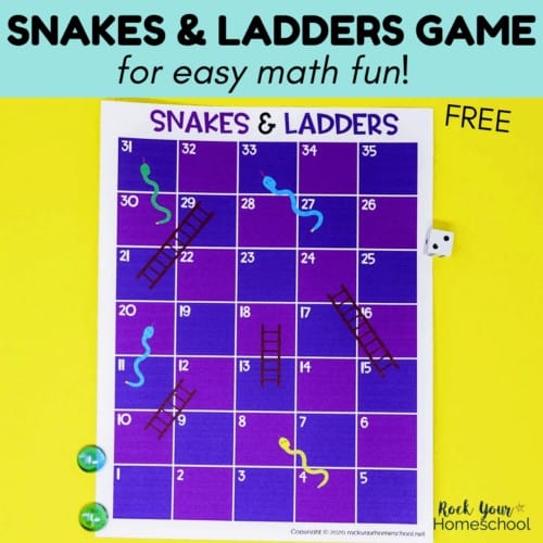 Free Snakes and Ladders Game for Easy Math Fun - Rock Your Homeschool