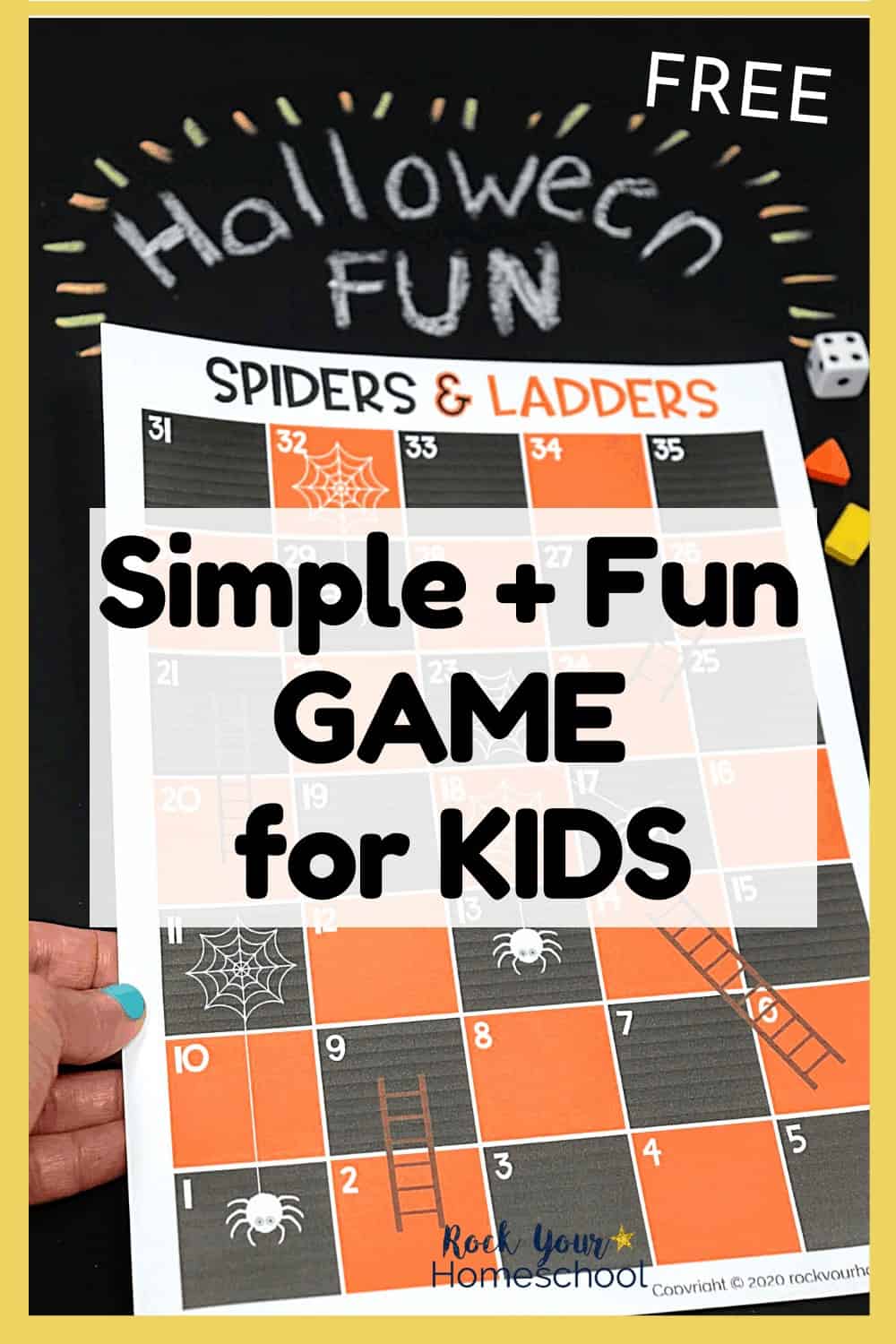 Spiders And Ladders For Math Fun (Free Halloween Game) - Rock Your ...