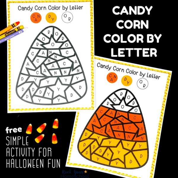 Candy Corn Color by Letter for Halloween Fun (Free Printable)- Rock ...