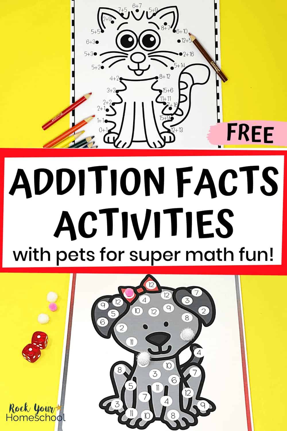 Free Addition Facts with Pets for Fantastic Math Fun - Rock Your Homeschool