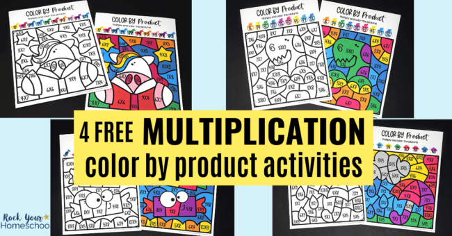 Multiplication Coloring Worksheets for Excellent Math Fun (4 Free)