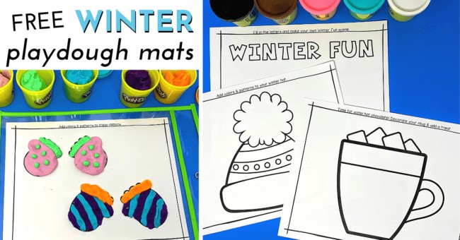 Winter Playdough Mats: How to Use for Seasonal Fun (10 Free) - Rock ...
