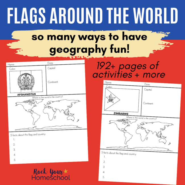 Flags of the World Printable Worksheets for Geography Fun & More
