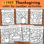 Thanksgiving Color by Number Printables Pack - Rock Your Homeschool