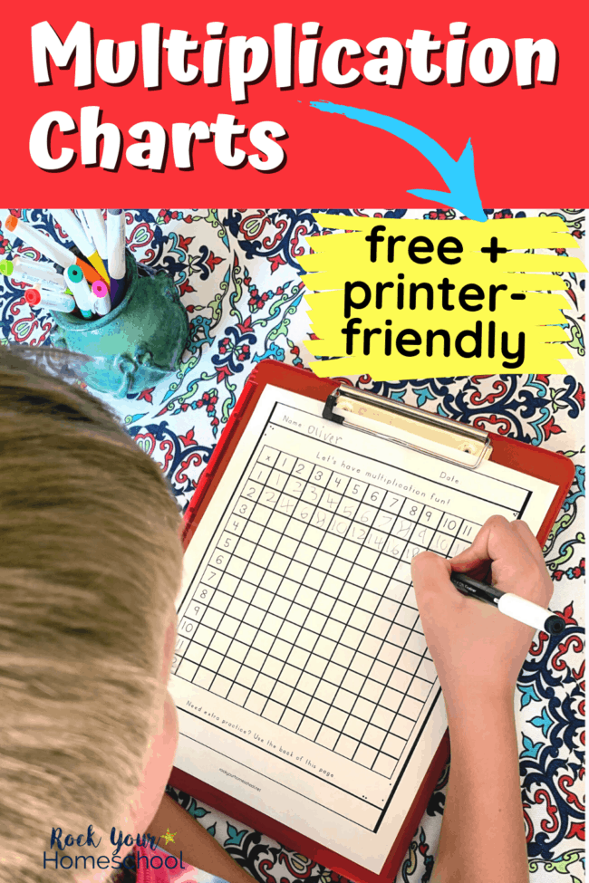 Free Multiplication Charts (Printer-Friendly) to Use in 5 Fun Ways