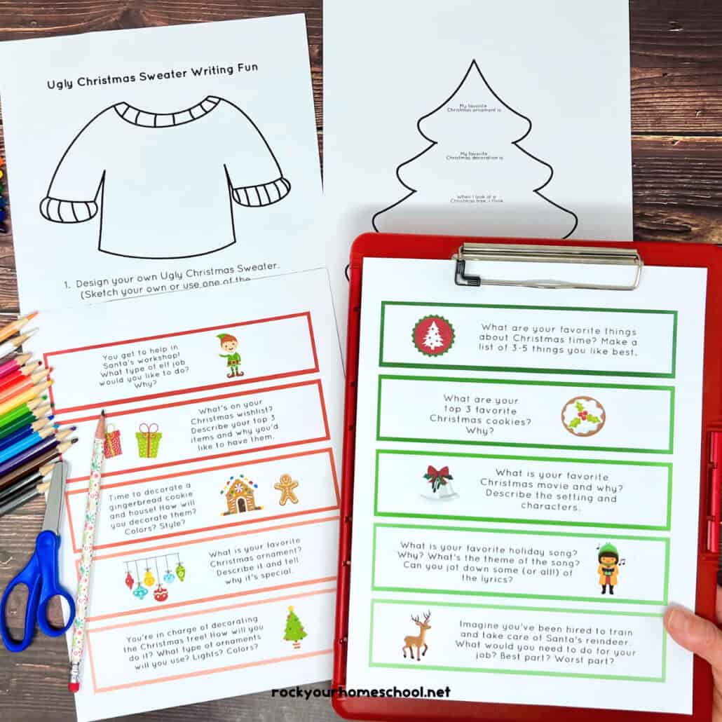 Christmas Writing Prompts for Kids (Free Printable) - Rock Your Homeschool
