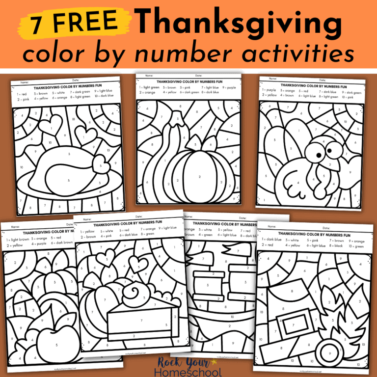 Thanksgiving Color by Number Printables for Holiday Fun (Free) - Rock ...