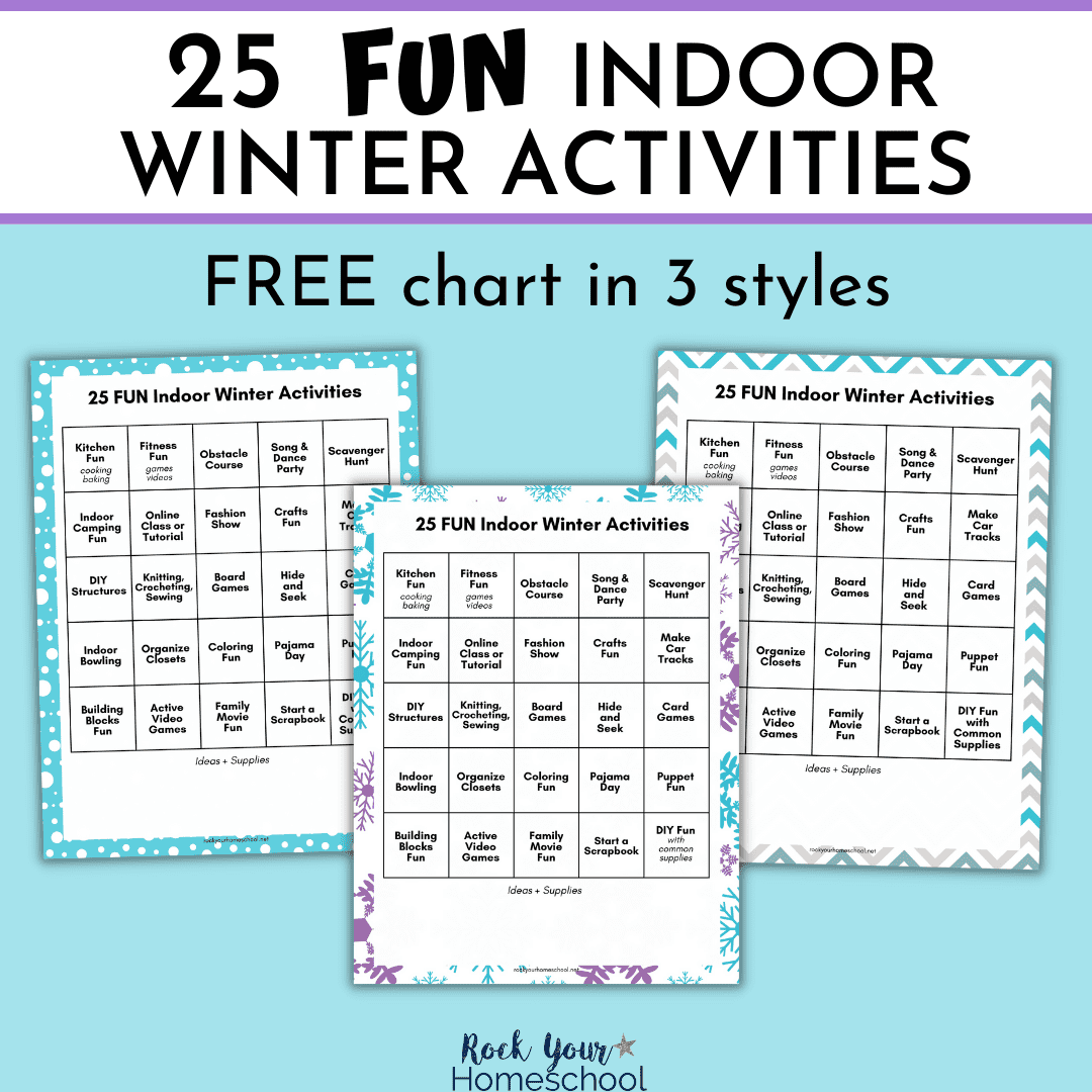 25 Fun Indoor Winter Activities Chart Rock Your Homeschool