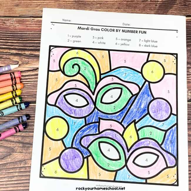 Mardi Gras Coloring Pages for Color by Number Fun (Free) - Rock Your ...