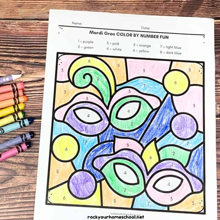 Mardi Gras Coloring Pages for Color by Number Fun (Free) - Rock Your ...