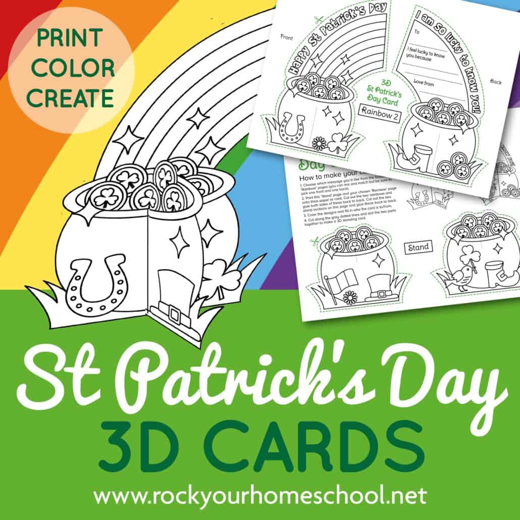 St Patrick's Day Cards for Kids: 3D Coloring Fun and More (Free) - Rock ...