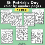 St. Patrick's Day Color by Number Pages for Fun Activities (7 Free ...