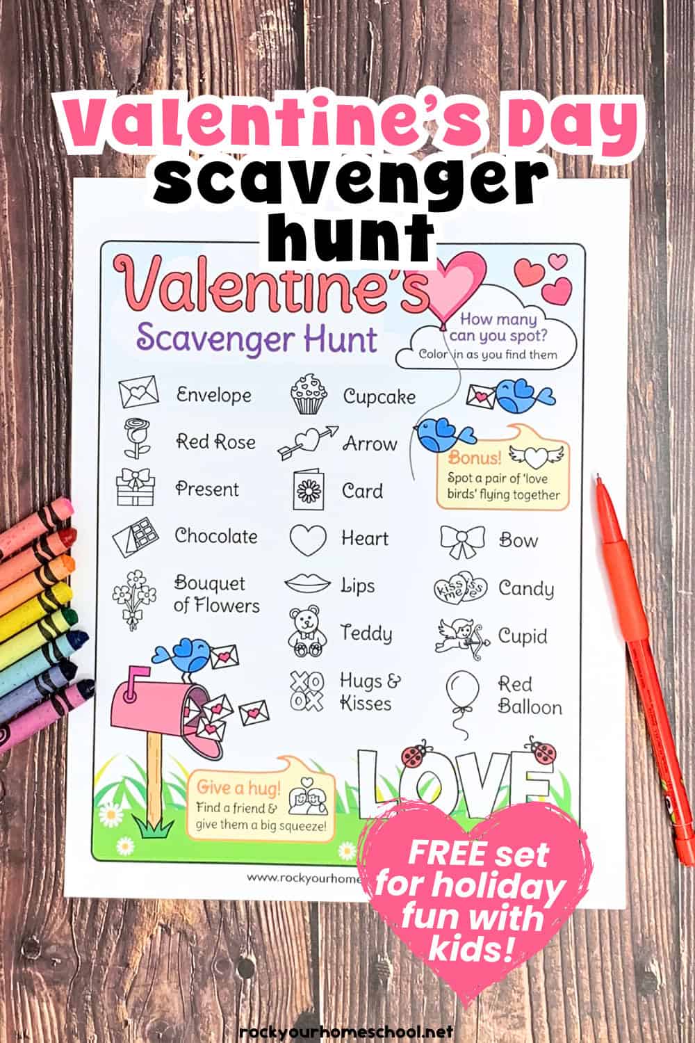 Valentine's Day Scavenger Hunt for Kids (Free) - Rock Your Homeschool