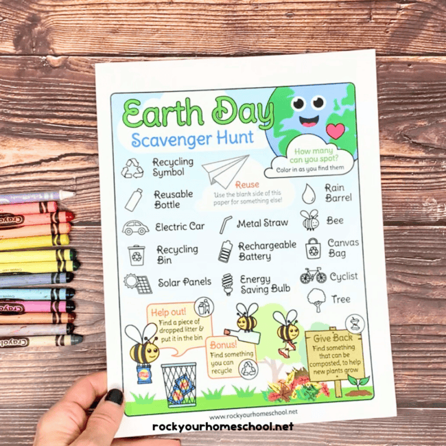Earth Day Scavenger Hunt for Kids: Find and Color Fun (Free)