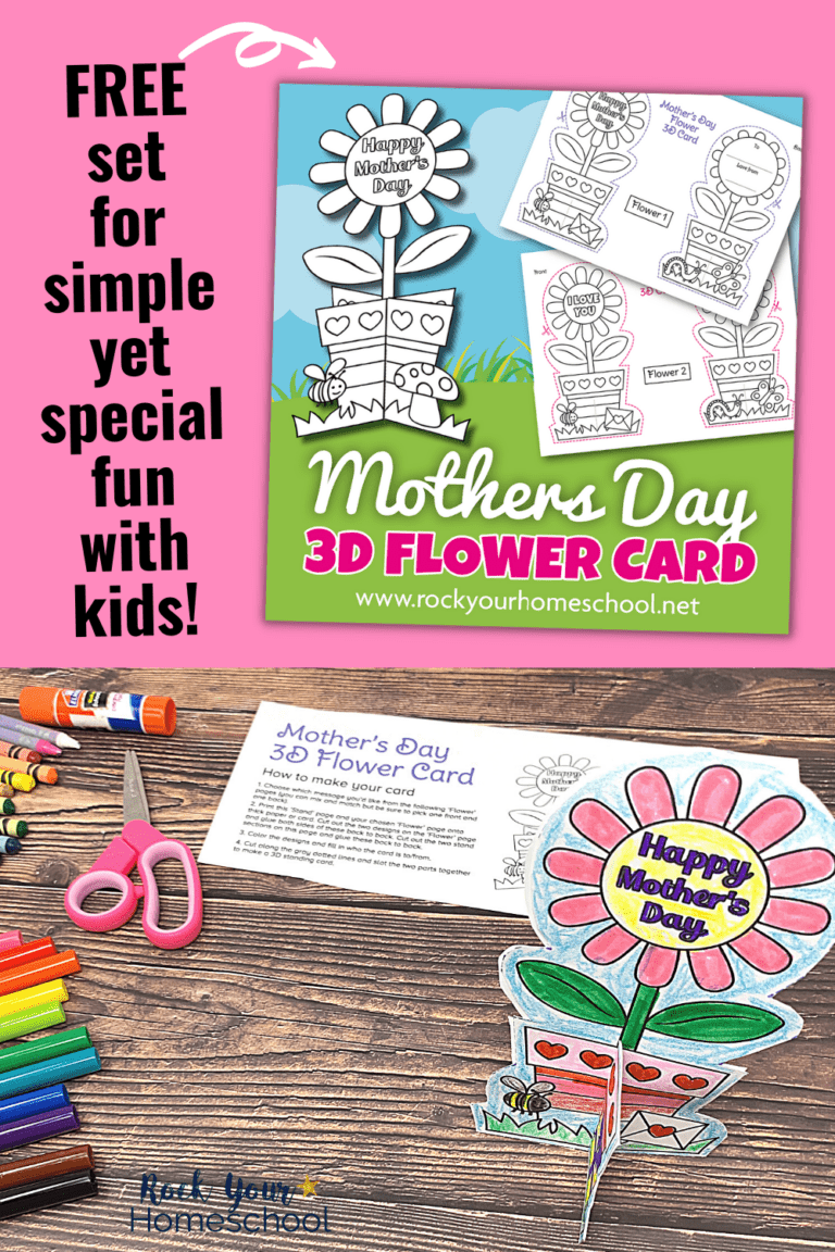 Mother’s Day Cards for Kids: 3D Coloring Fun (Free Printable Set)