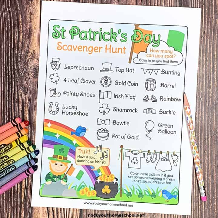St. Patrick's Day Scavenger Hunt for Kids (Free)