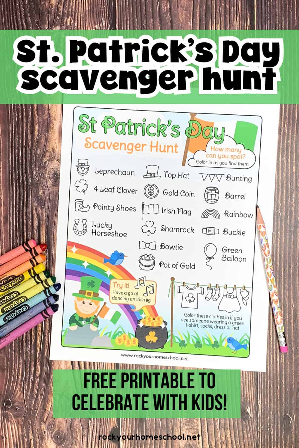 St. Patrick's Day Scavenger Hunt for Kids (Free)