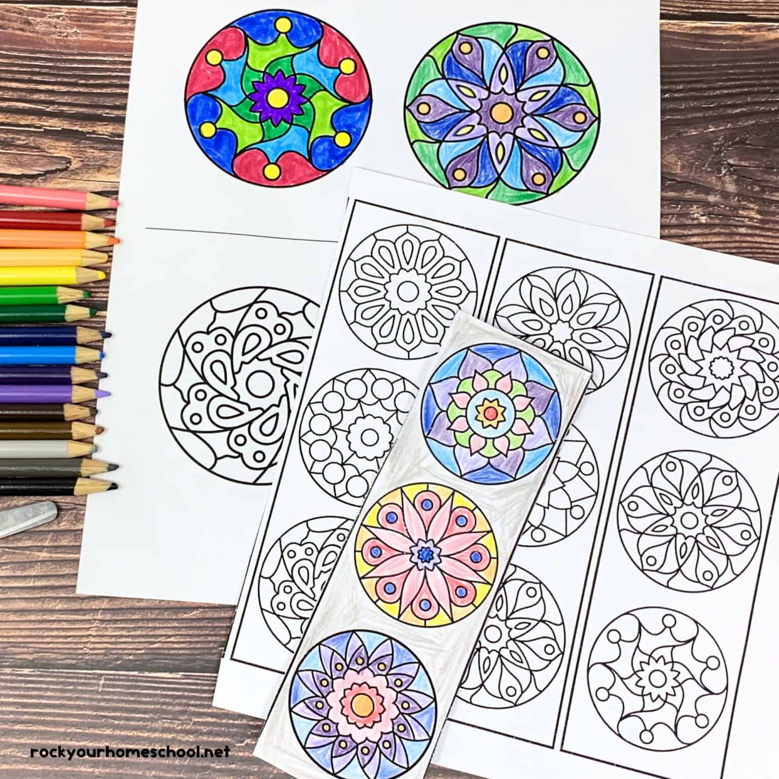 Easy Mandala Coloring Pages & Bookmarks for Relaxation (Free) - Rock ...