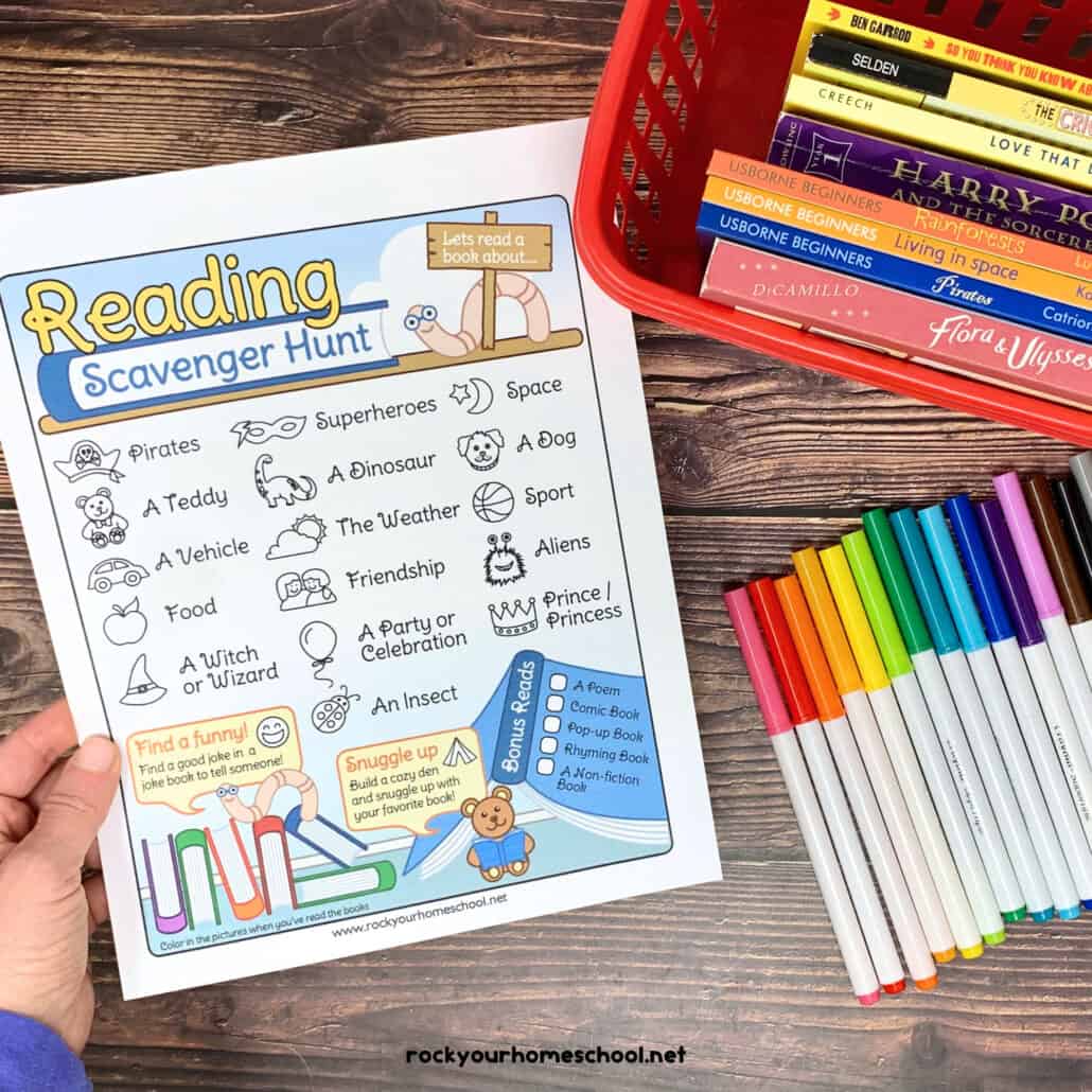 Reading Scavenger Hunt: Free Printable to Make It Fun for Kids - Rock ...