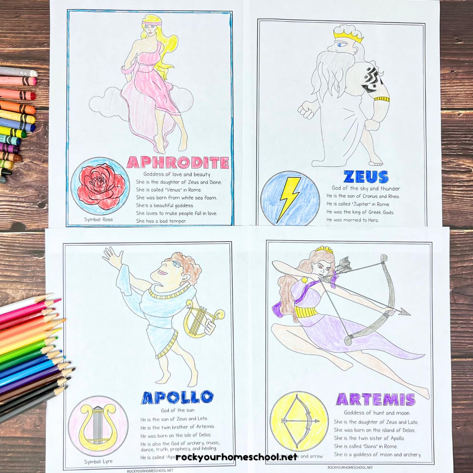 Greek Mythology Coloring Pages with Fun Facts for Kids (12 Free) - Rock ...