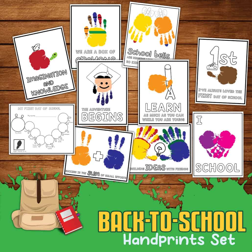 Back to School Handprint Art Printable Activities - Rock Your Homeschool