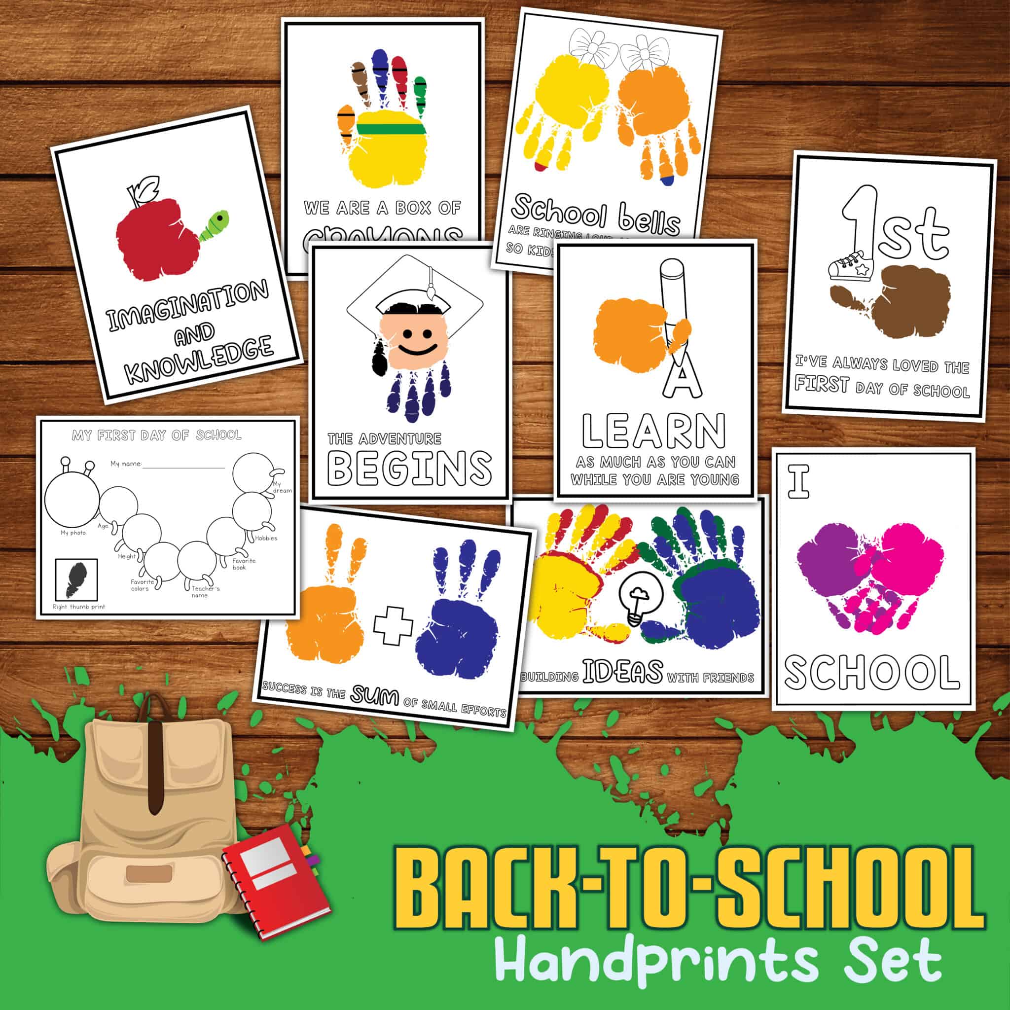 Back to School Handprint Art Printable Activities - Rock Your Homeschool