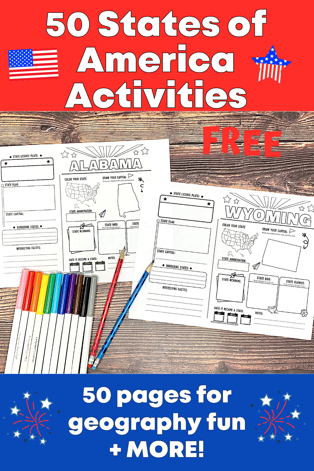 50 States Printable Activities Set for Fantastic Geography Fun