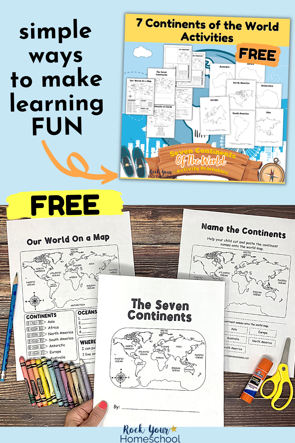 7 Continents Printable Activities for Geography Fun (Free)